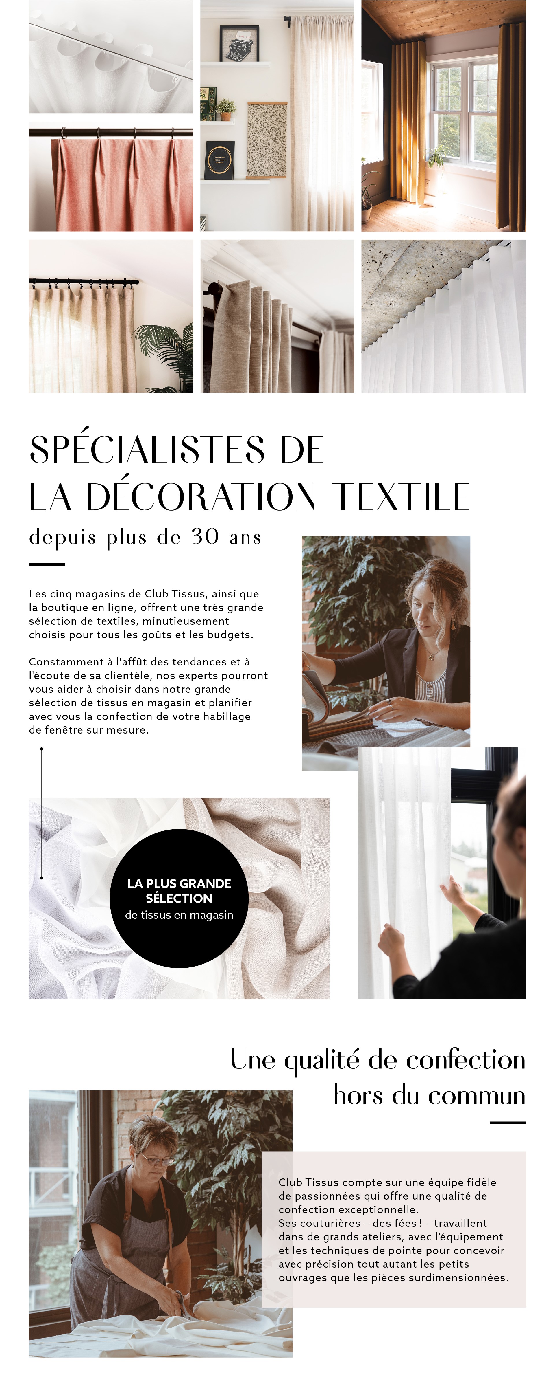Club Tissus | Confection sur mesure de rideaux